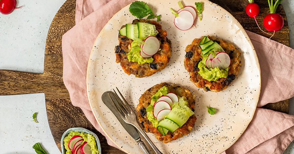 Salmon cutlets served with guacamole, radish and cucumber | Recipe ...